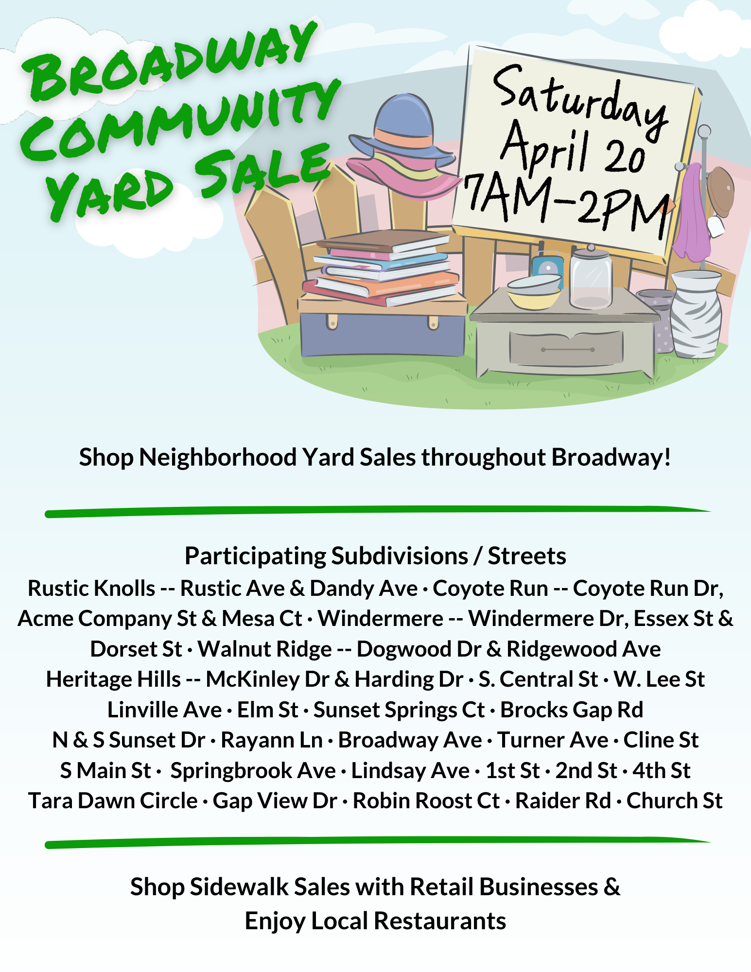 Broadway Community Yard Sale - Town of Broadway Virginia